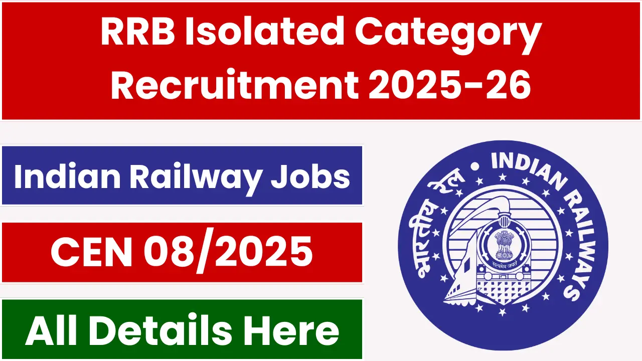RRB (CEN 08/2025) Various Vacancy Online Form - PunjabJobAlert.com
