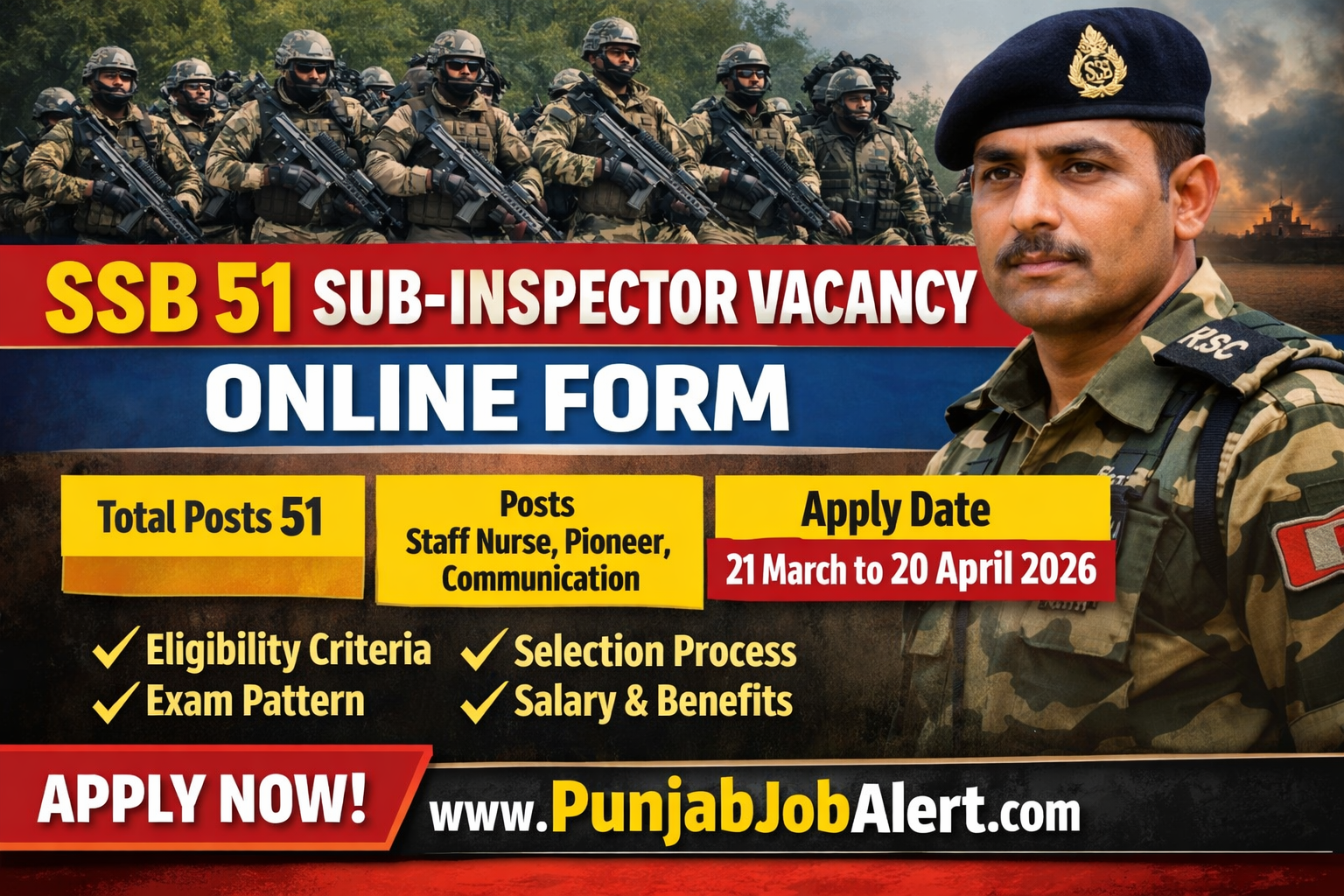 SSB 51 Sub-Inspector Posts Correction Form - PunjabJobAlert.com